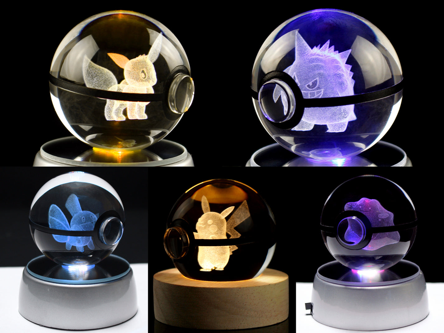 50mm Crystal Pokeballs (350+ Designs) – GlowingPokeballs