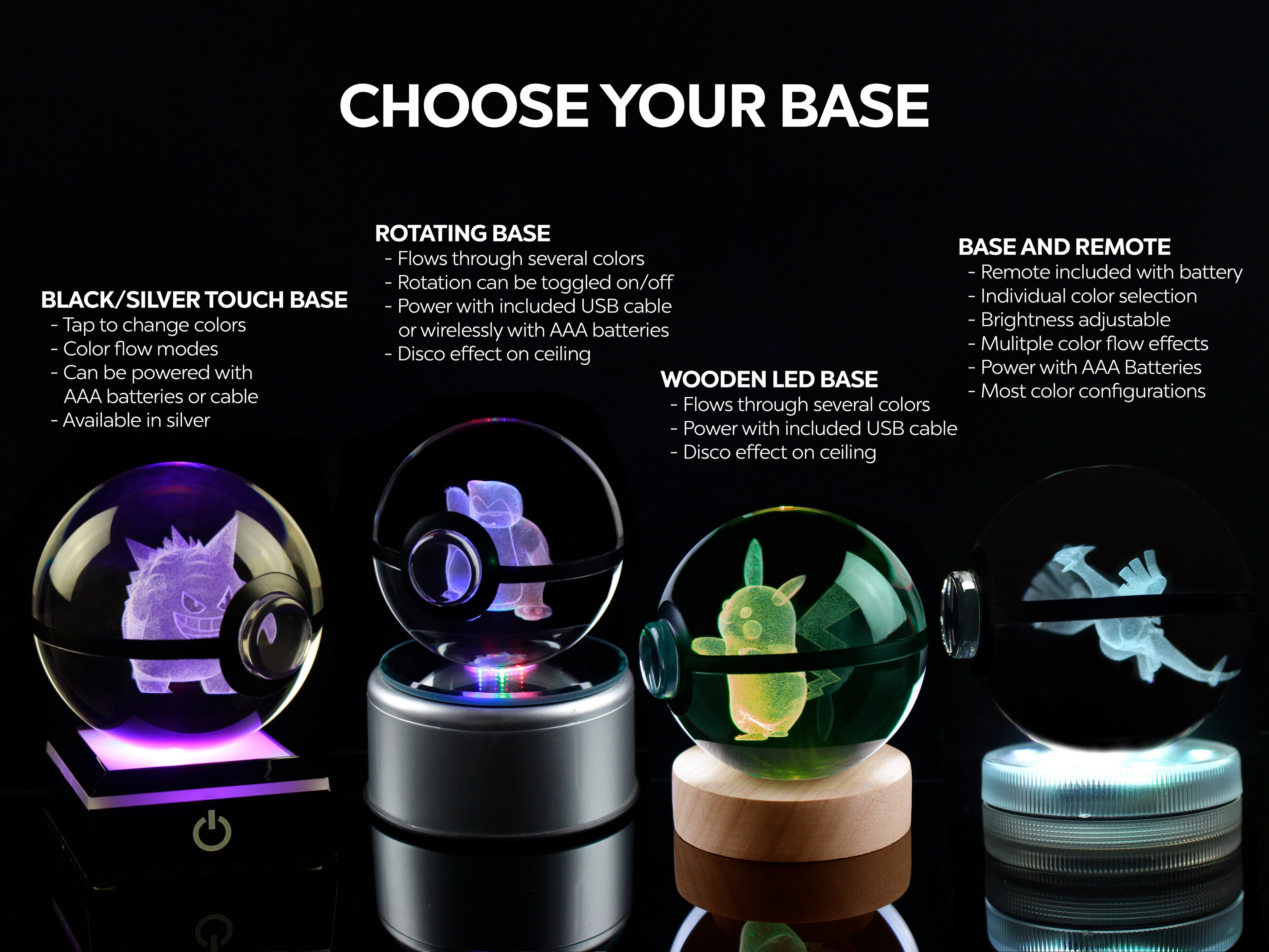 Mewtwo Large Crystal Pokeball