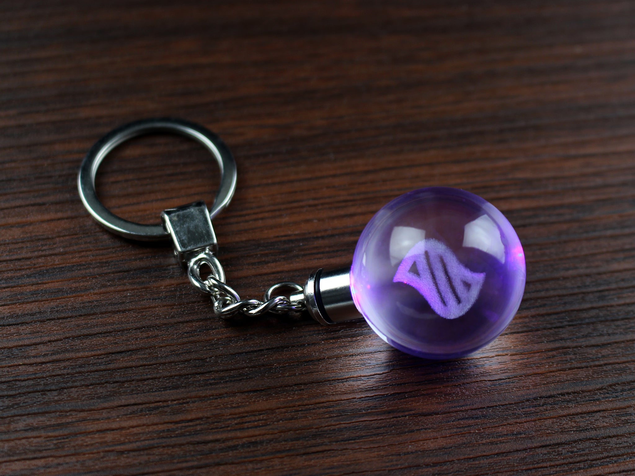 Mega Stone Engraved in Crystal Ball Keychain