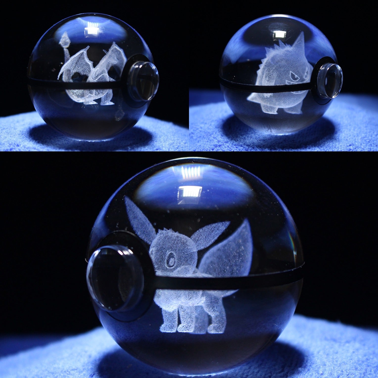 50mm Crystal Pokeballs (350+ Designs) – GlowingPokeballs