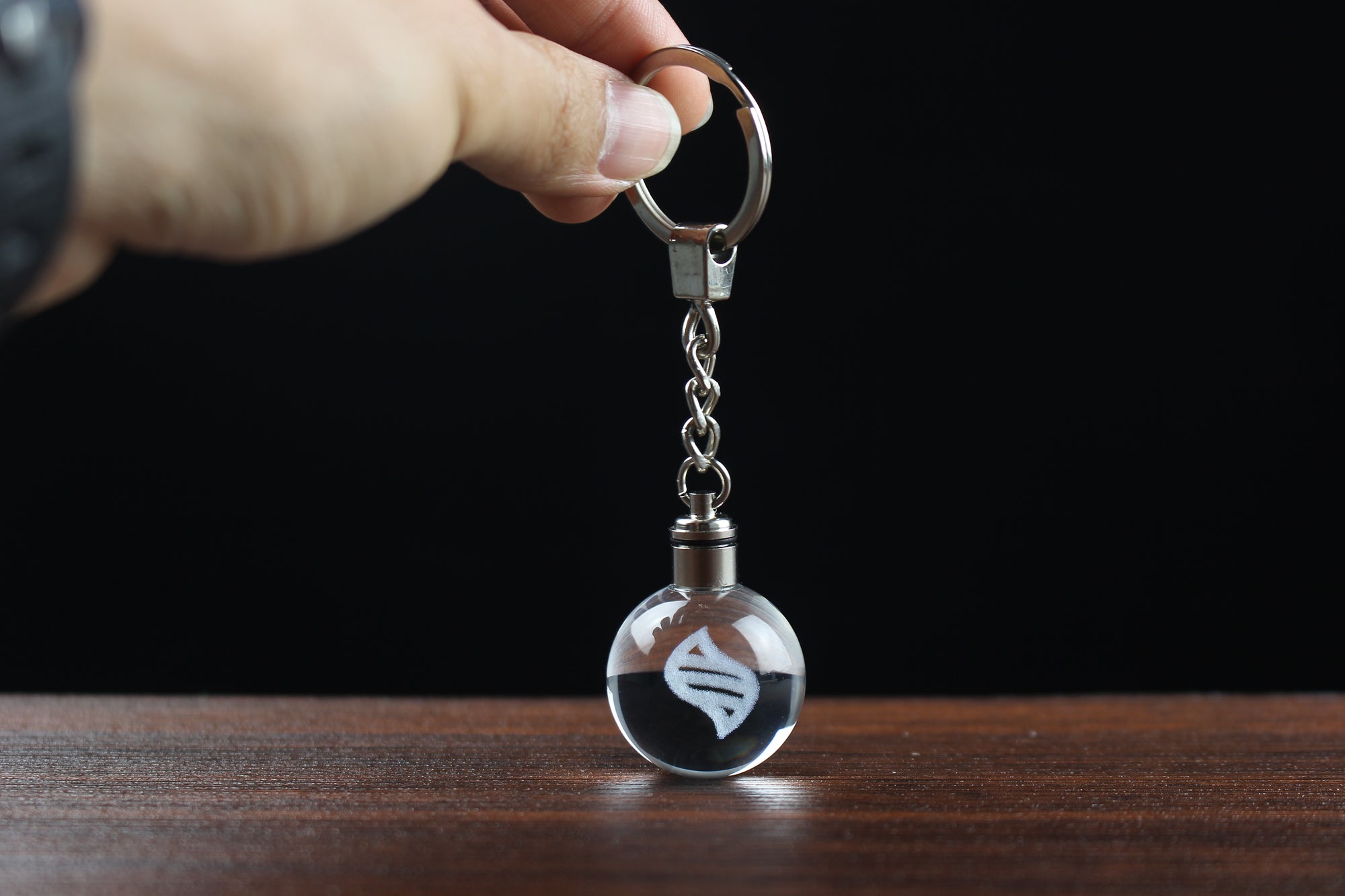 Mega Stone Engraved in Crystal Ball Keychain